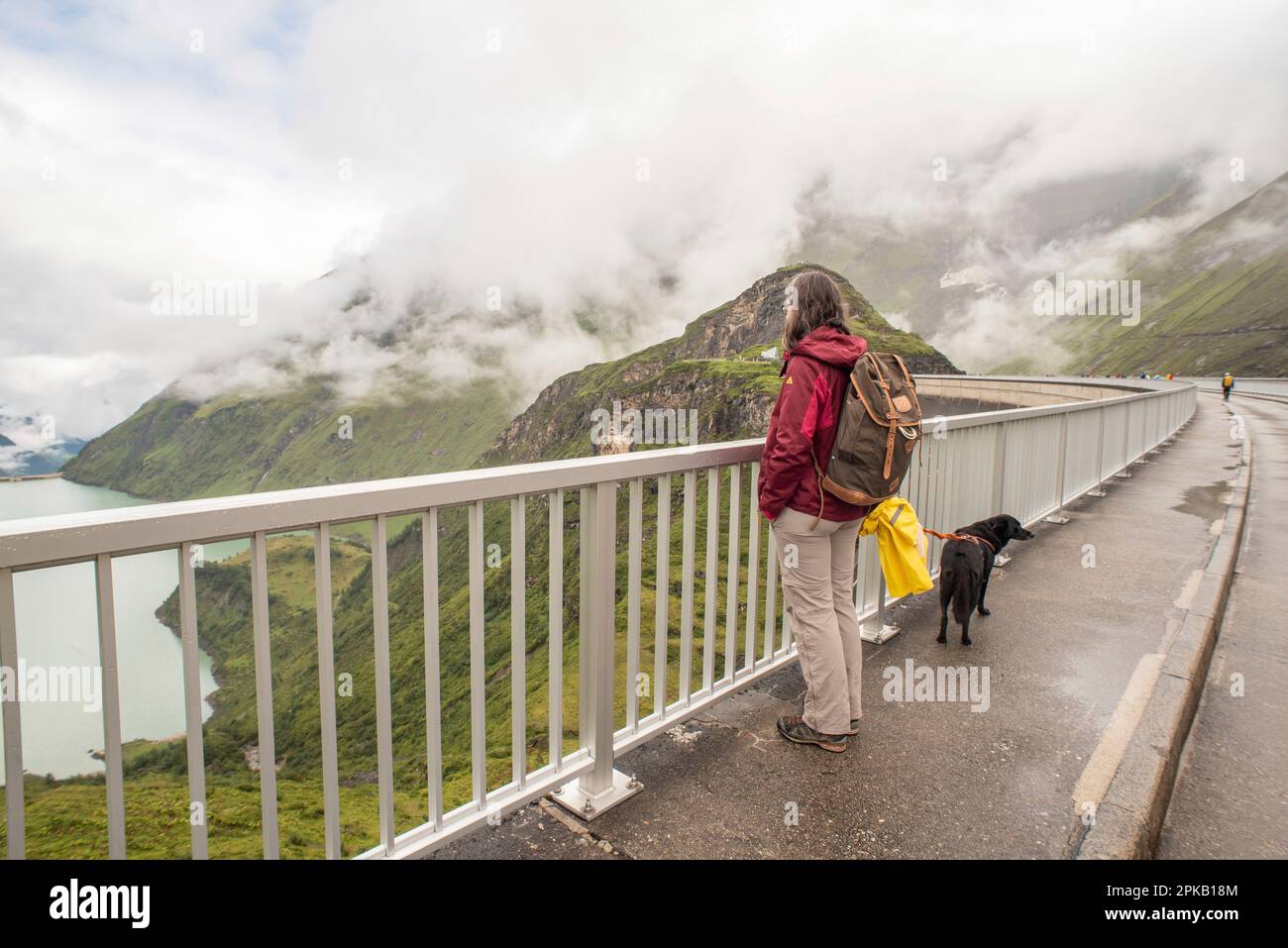 Scenic panoramic view from the reservoirs and its alpine landscape near ...