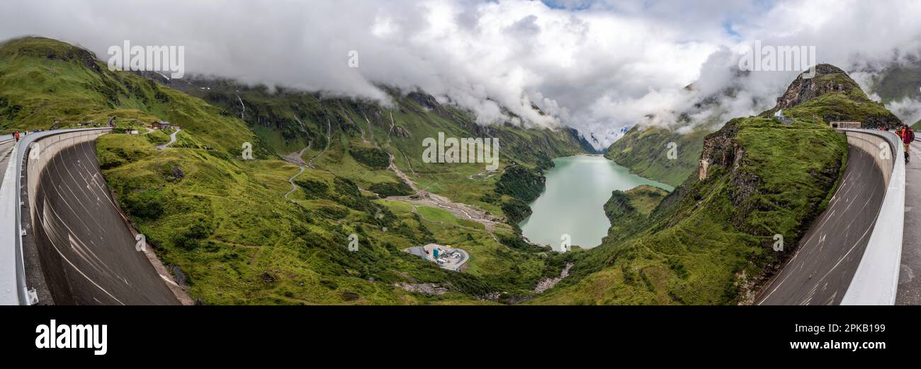 Scenic panoramic view from the reservoirs and its alpine landscape near ...