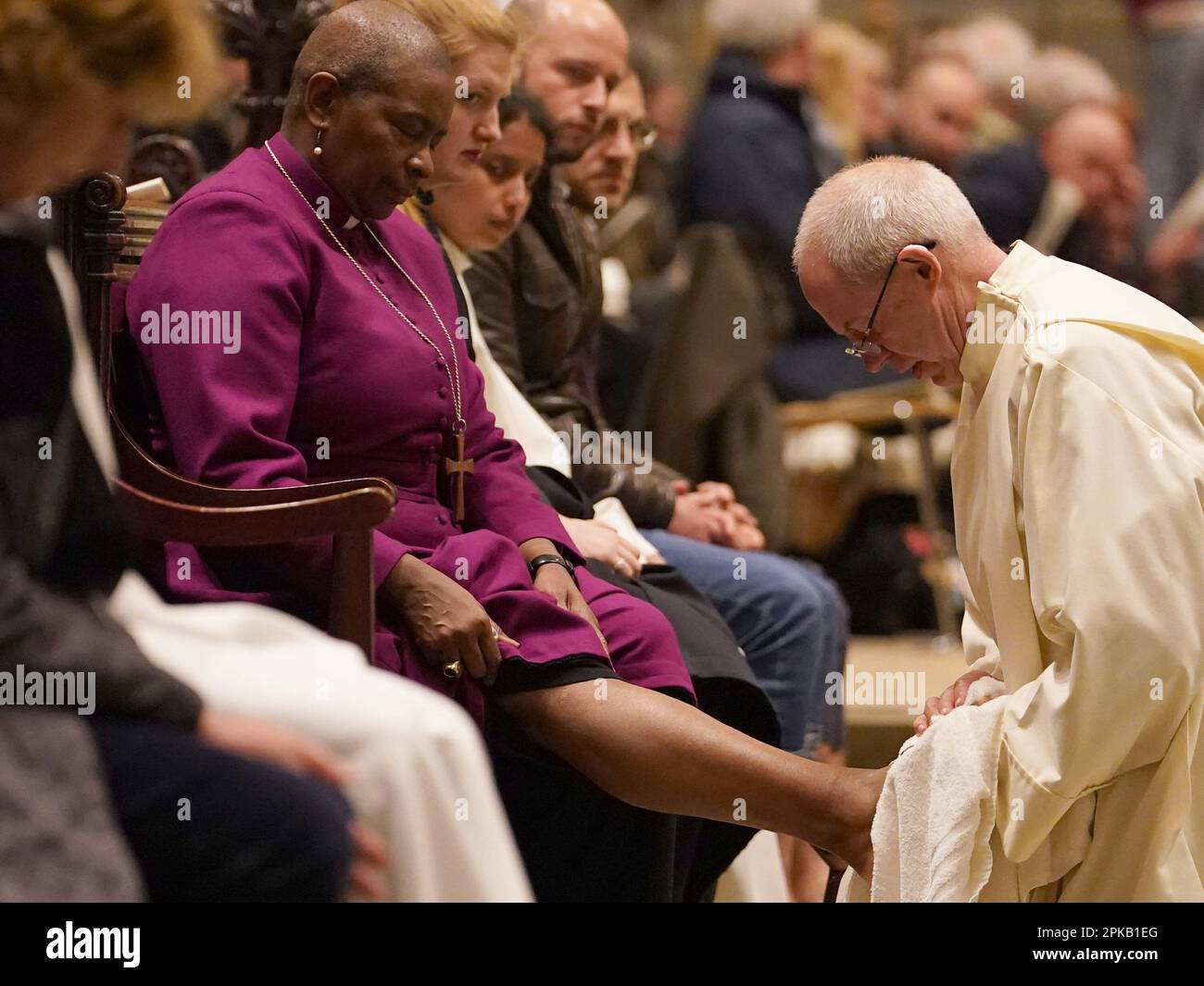 The Archbishop of Canterbury Justin Welby performs the Washing of The ...