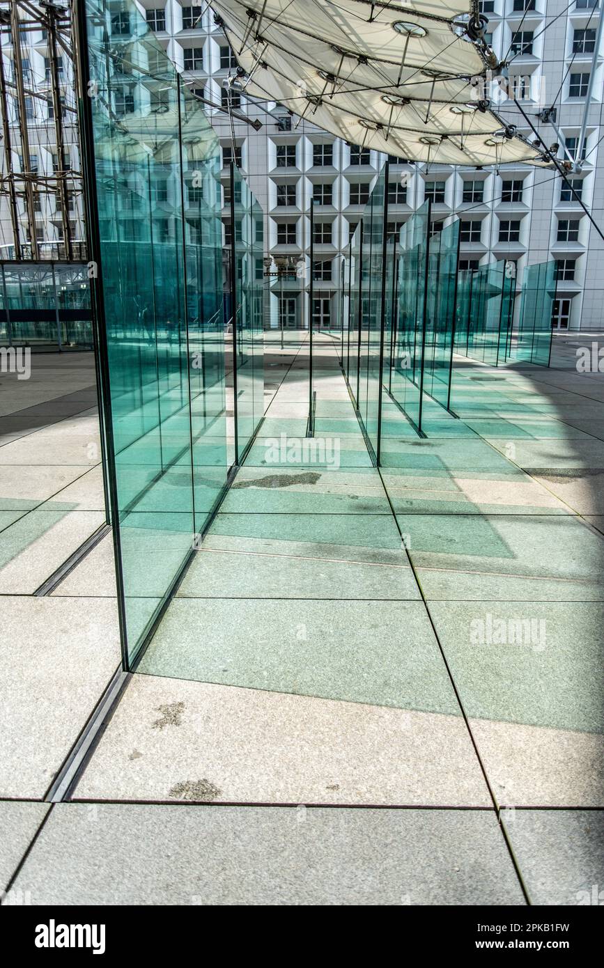Architectural design at the Grande Arche in La Defense in Paris, France ...