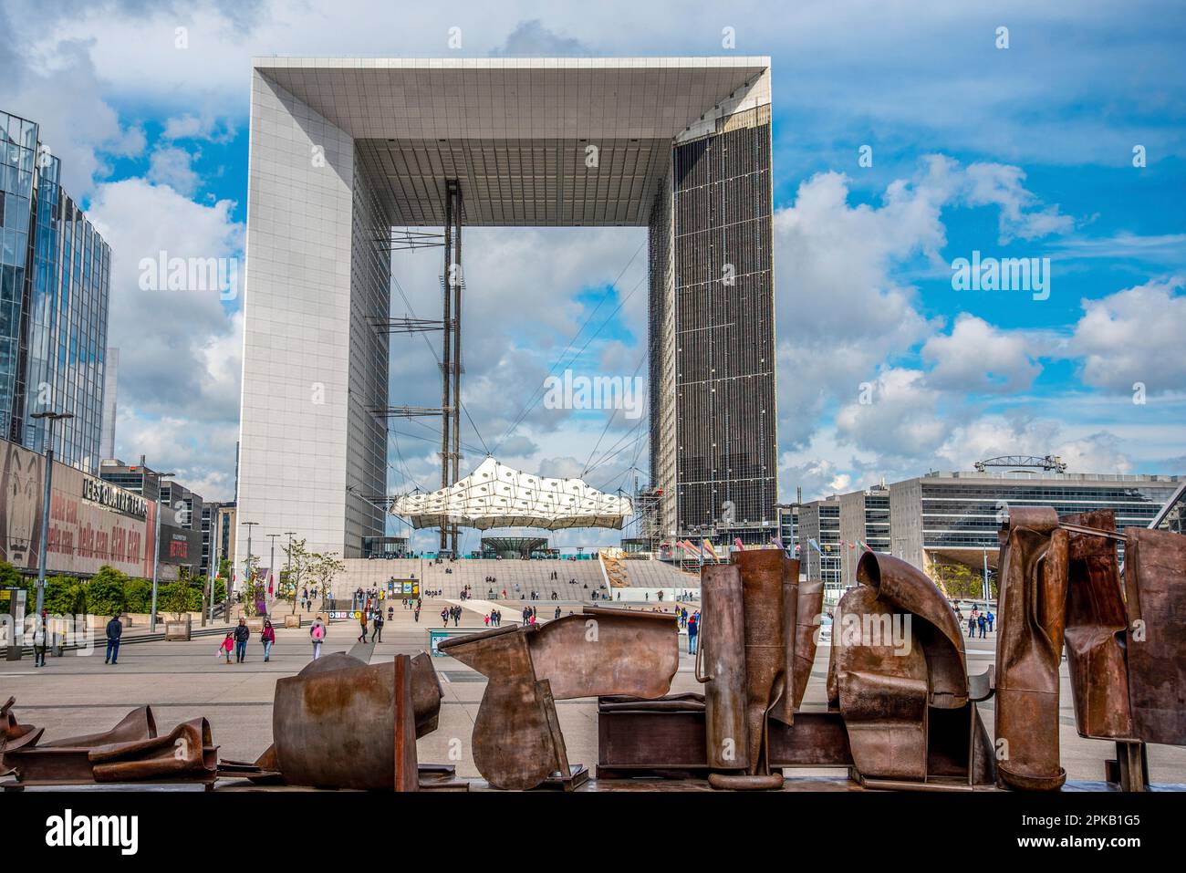 Iconic Grande Arche in La Defense district in Paris, France Stock Photo ...