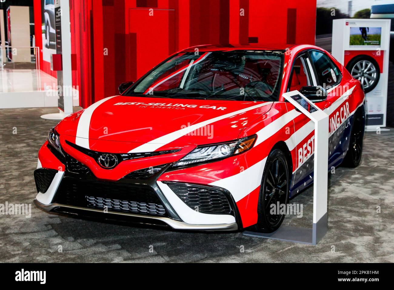 NEW YORK, NY, USA - APRIL 5, 2023: Toyoya Camry XSE AWD showing at New York International Auto ...