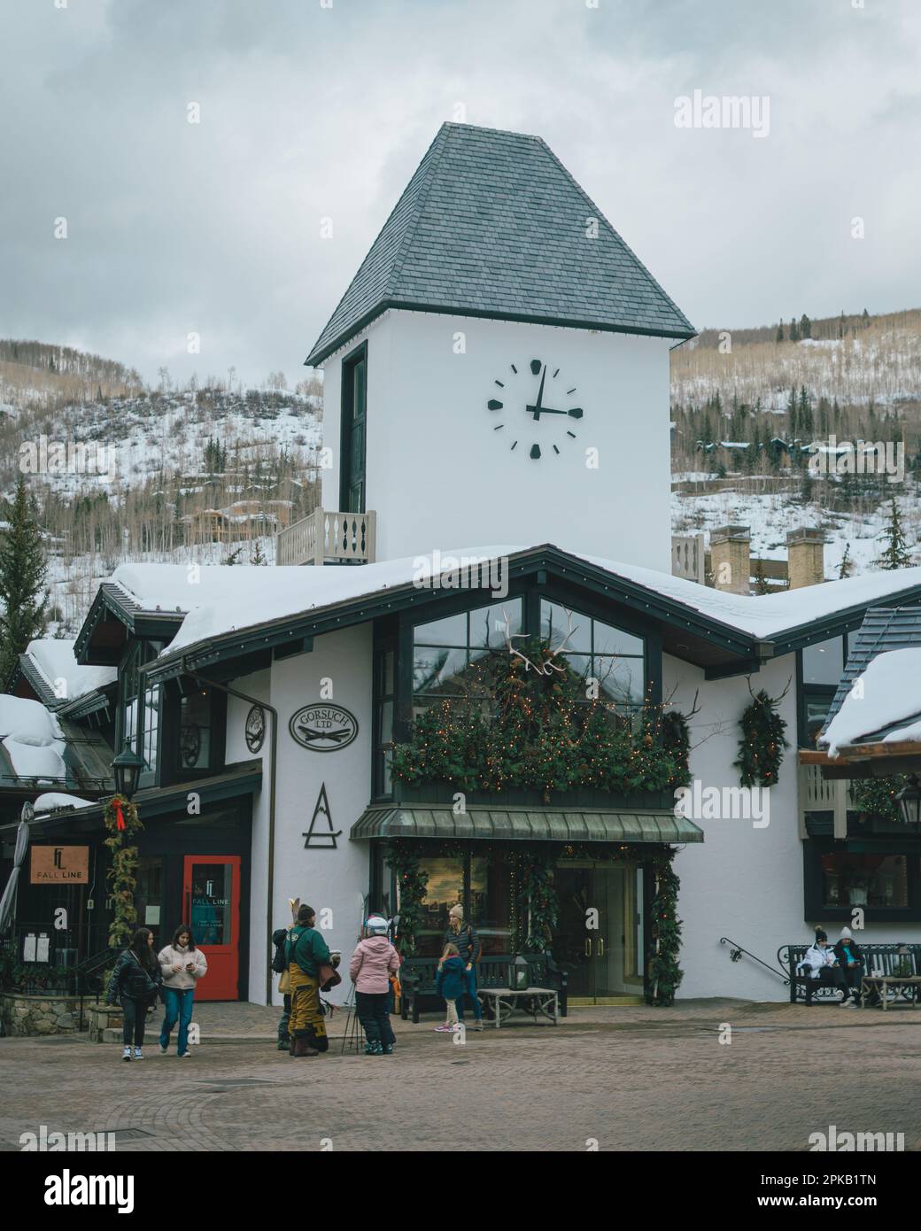 Clock tower, Vail, Colorado Stock Photo - Alamy