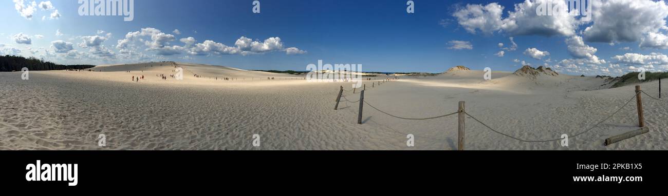 Panorama of impressive big shifting dunes in Slowinski National Park ...