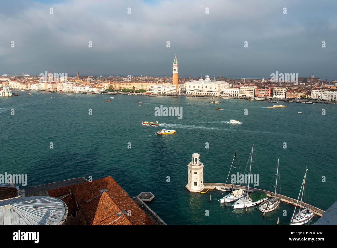 The St. Mark's Square in Venice during Bad Weather and High Tide, view ...