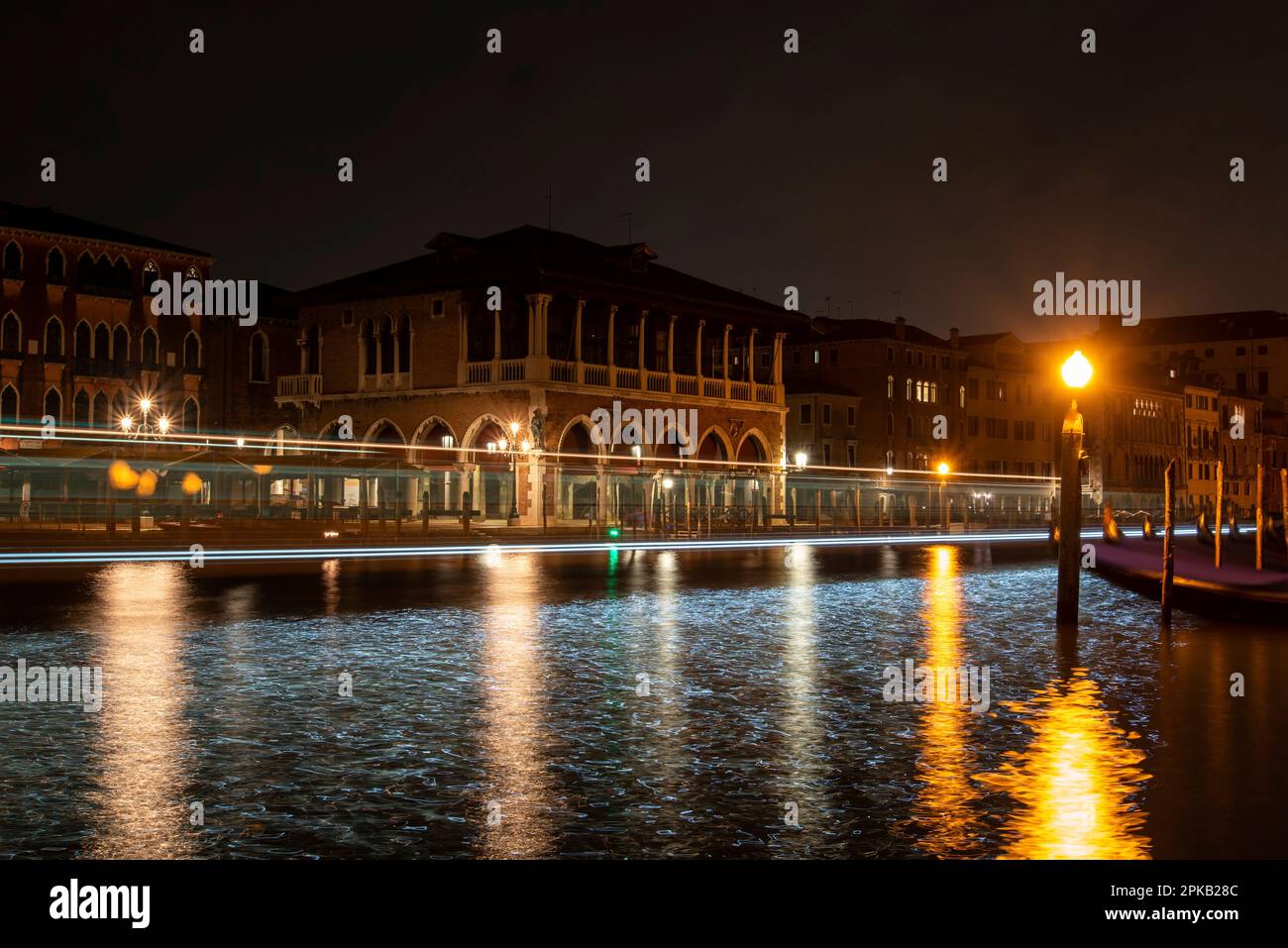 Rialto Market Hall in Venice at Night, Italy Stock Photo - Alamy