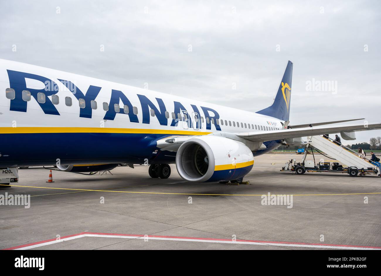 Paphos Airport, Cyprus - March 20, 2023 - Ryanair Boeing 737- 800 aircraft at the tarmac Stock ...