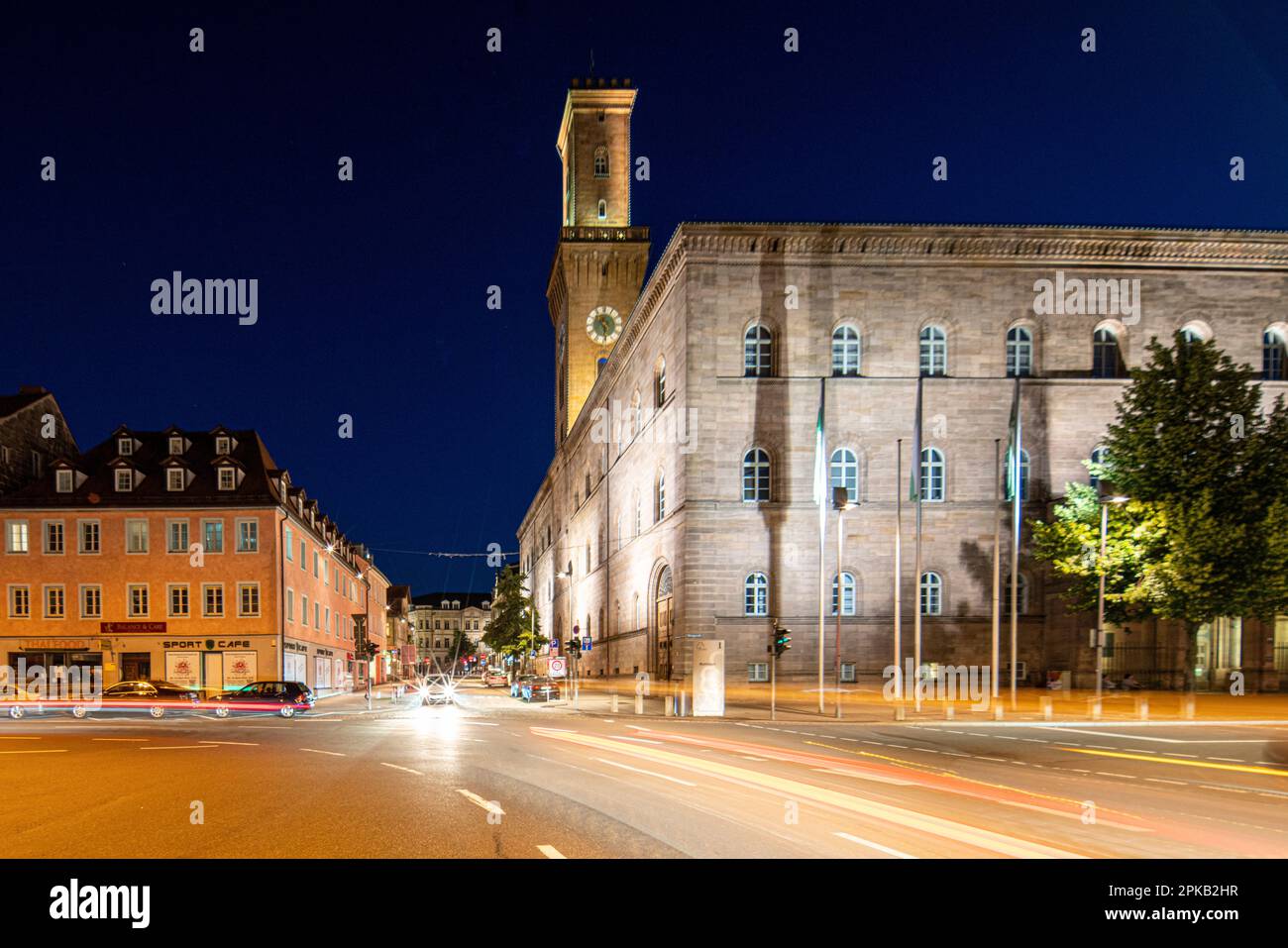 City hall with Königstraße, Fürth, Franconia, Bavaria, Germany Stock ...