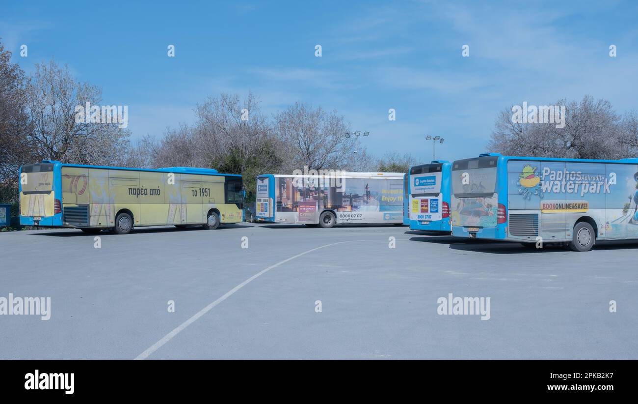Paphos, Paphos District, Cyprus - March 23 , 2023 - The Harbour bus ...