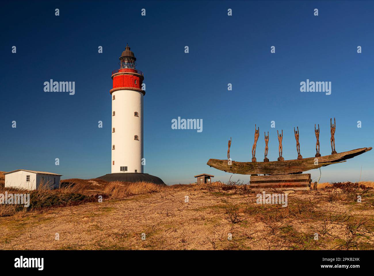 Lighthouse, Anholt Island, Kattegat, Baltic Sea, Denmark Stock Photo ...