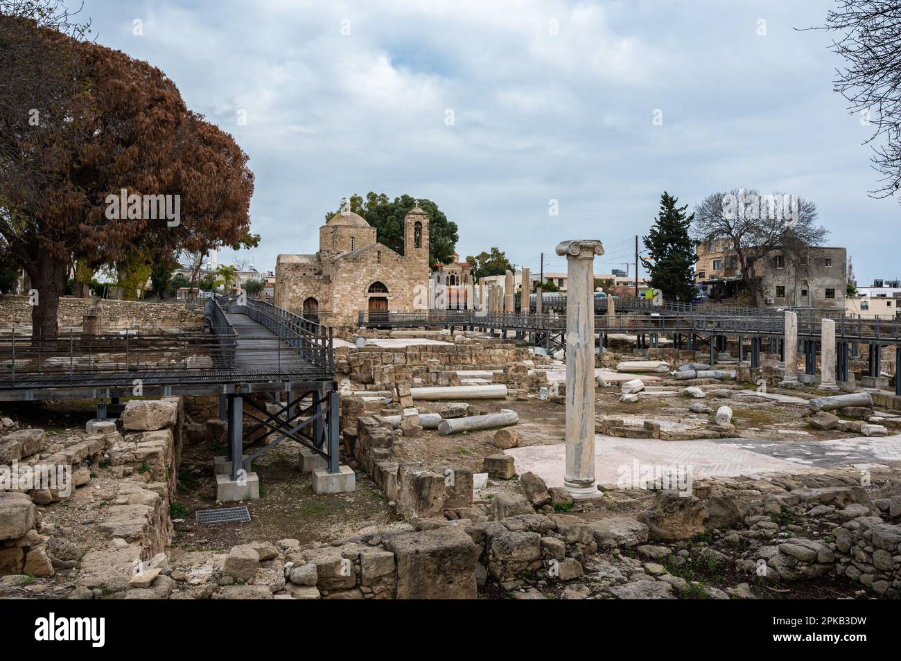 Paphos, Paphos District, Cyprus - March 23 , 2023 - The Greek style ...