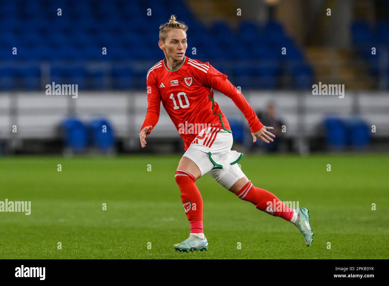 Jess Fishlock of Wales during the Women's International Friendly match ...
