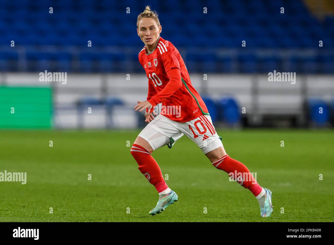 Jess Fishlock of Wales during the Women's International Friendly match ...