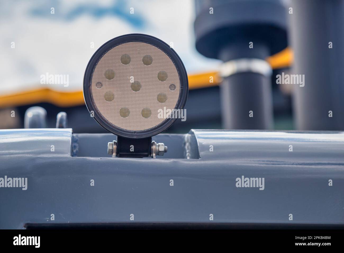 Back led light on excavator, working lamp rear Stock Photo - Alamy