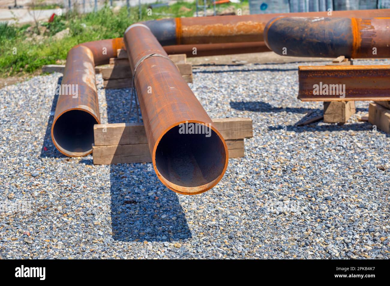 Underground pipe installation. Repair or restore pipes in street at ...