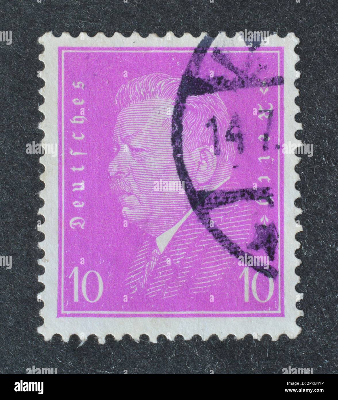 Cancelled postage stamp printed by Germany, Realm, that shows portrait ...