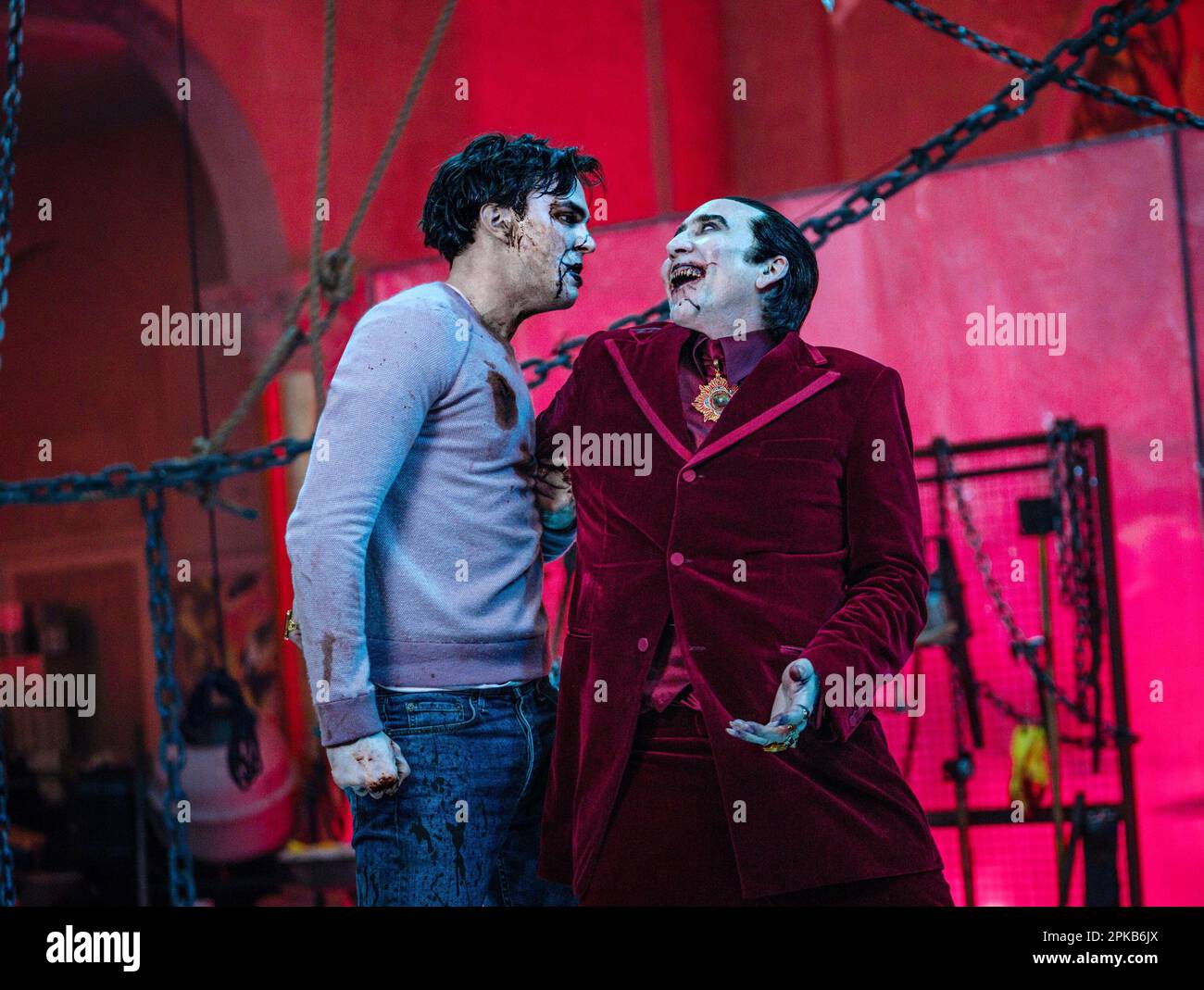 RENFIELD, from left: Nicholas Hoult, Nicolas Cage as Dracula, 2023. ph ...