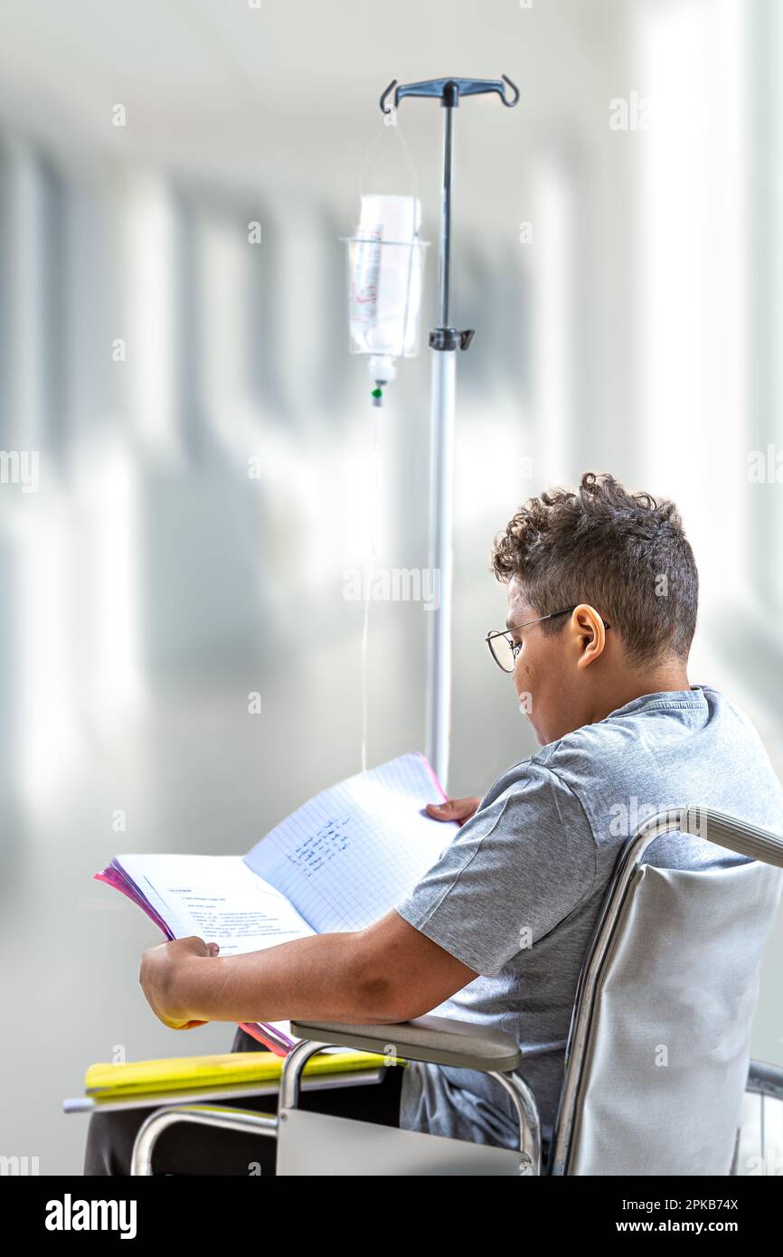 Young high school student in the corridors of a hospital Stock Photo ...