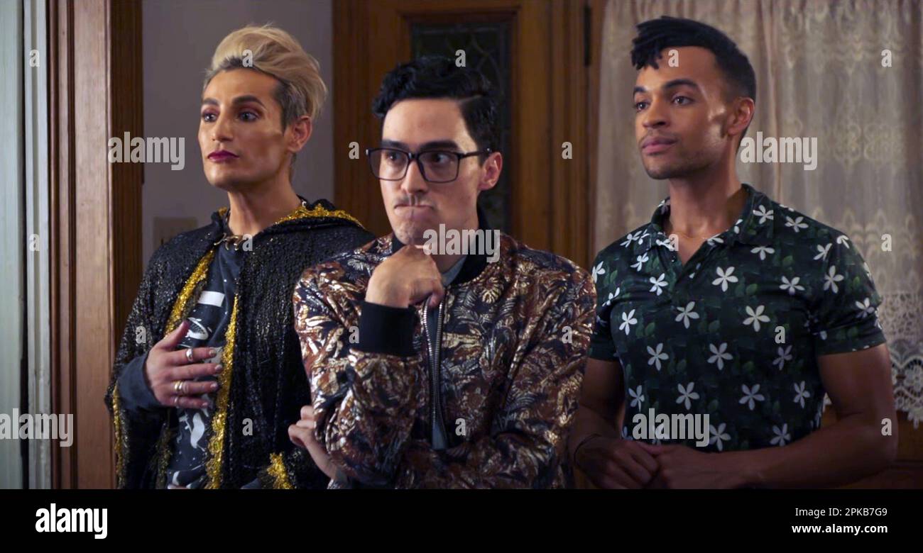 SUMMONING SYLVIA, from left: Frankie Grande, Troy Iwata, Noah J ...