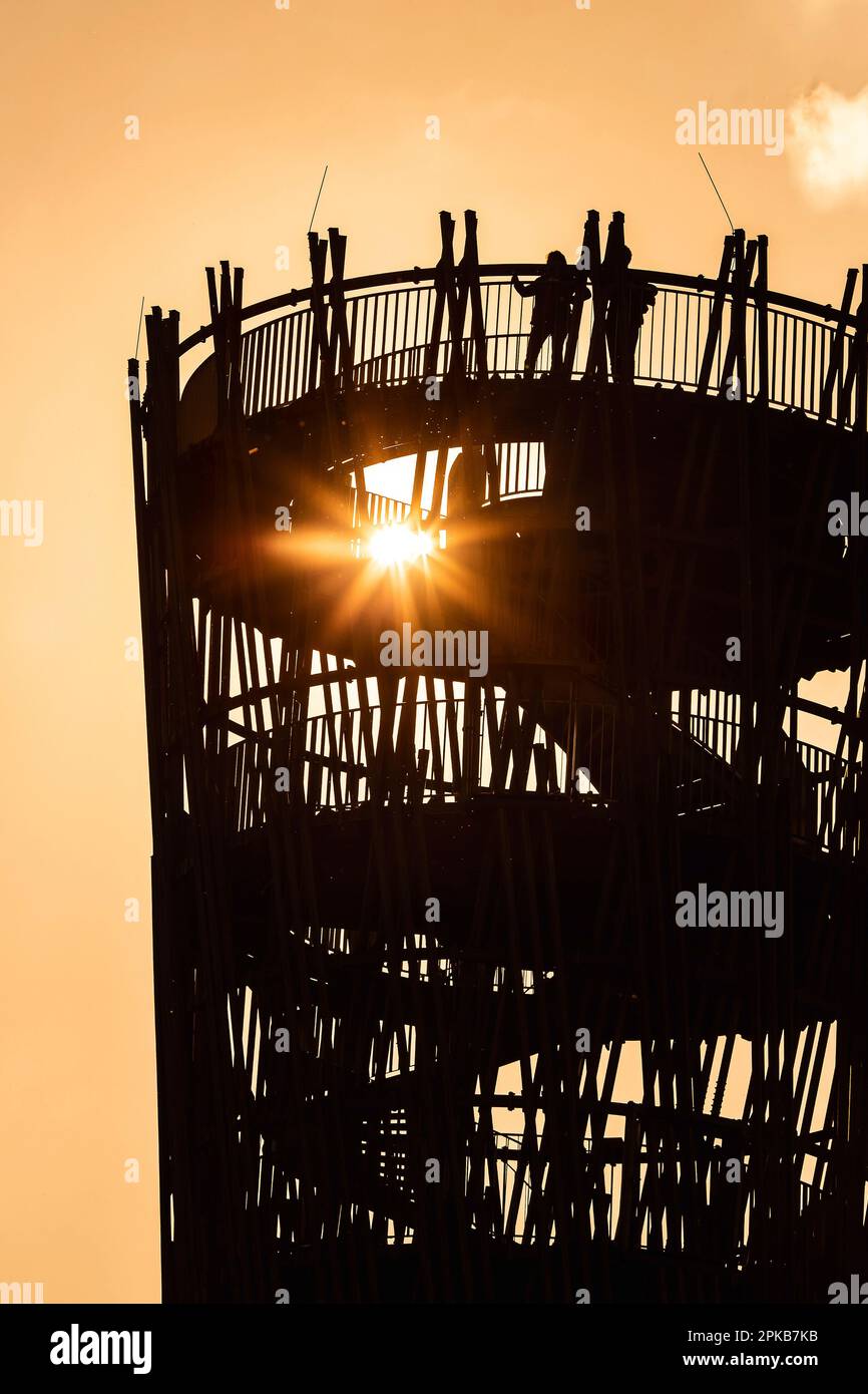The Jübergturm above the Sauerlandpark Hemer, Observation tower Stock ...