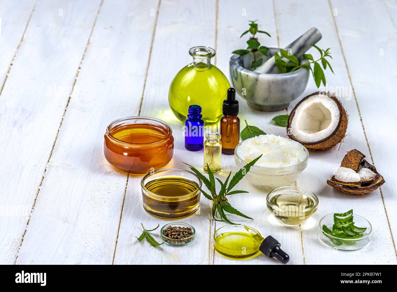 Homemade production of vegetable oils and cosmetics Stock Photo - Alamy