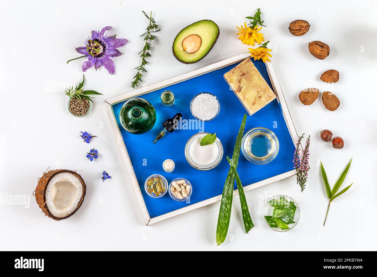 Home-made vegetable oils and cosmetics Stock Photo - Alamy
