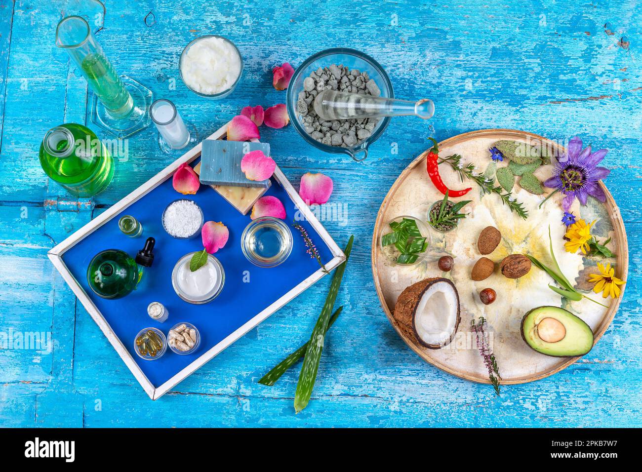 Home-made vegetable oils and cosmetics Stock Photo - Alamy