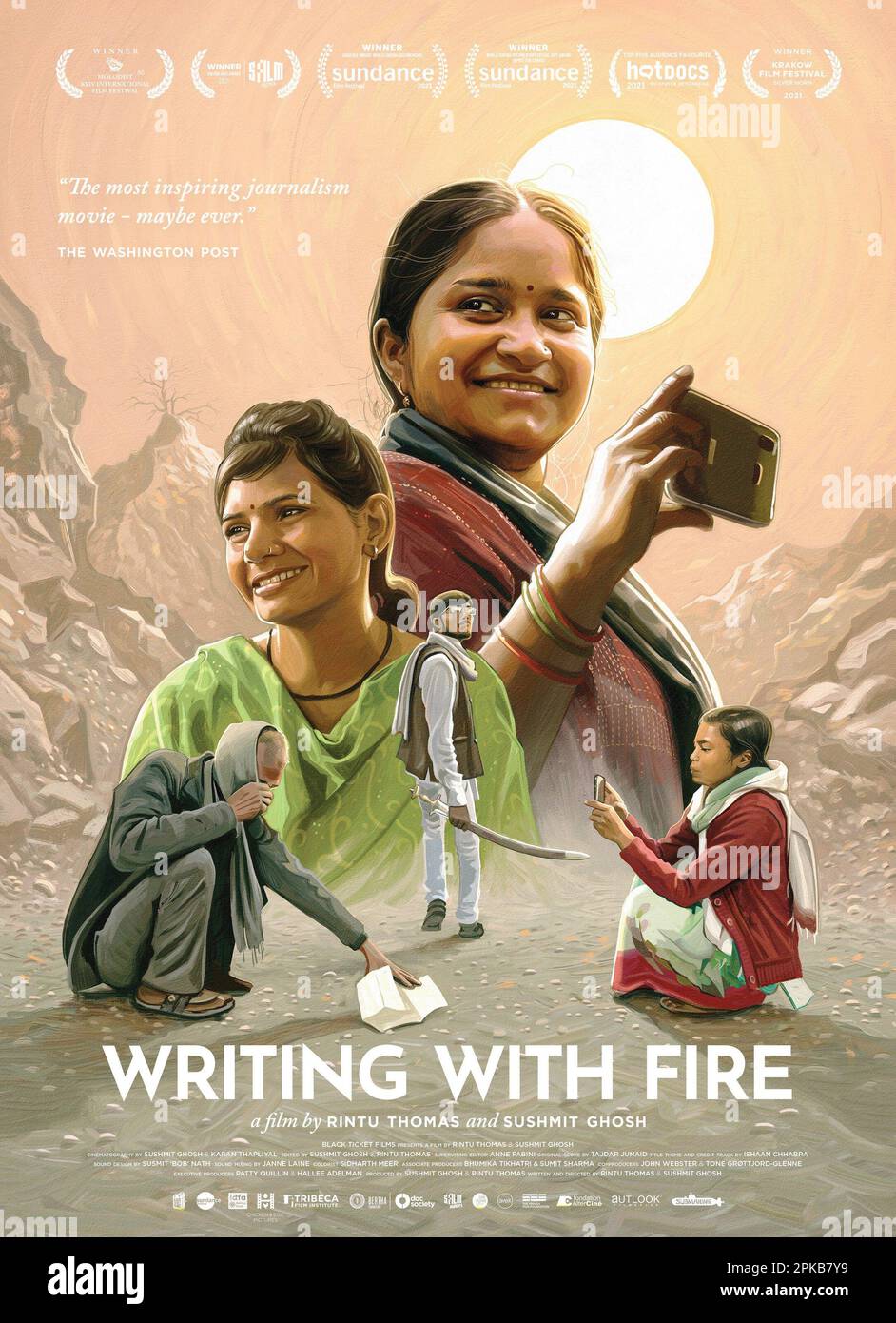 WRITING WITH FIRE, US poster, top: Meera Devi, chief reporter and managing editor of India's ...