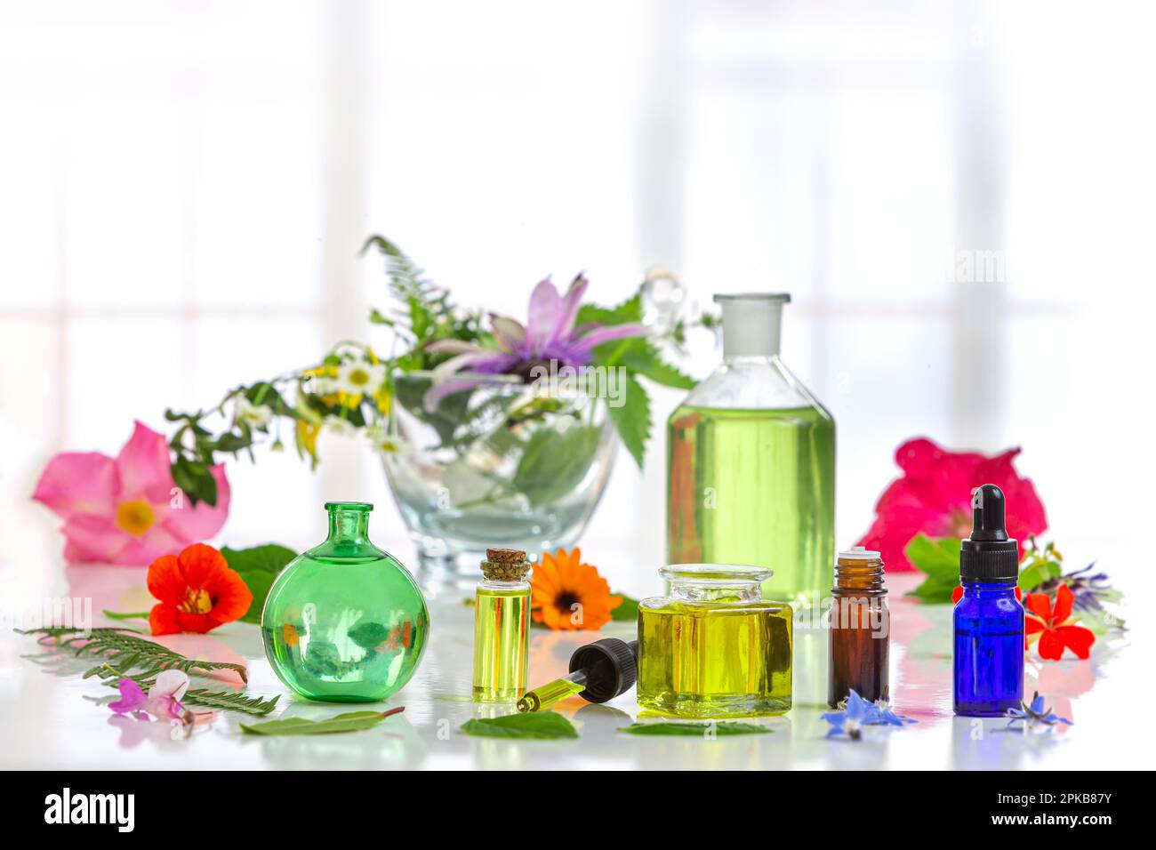 Assortment of essential oil bottles Stock Photo - Alamy
