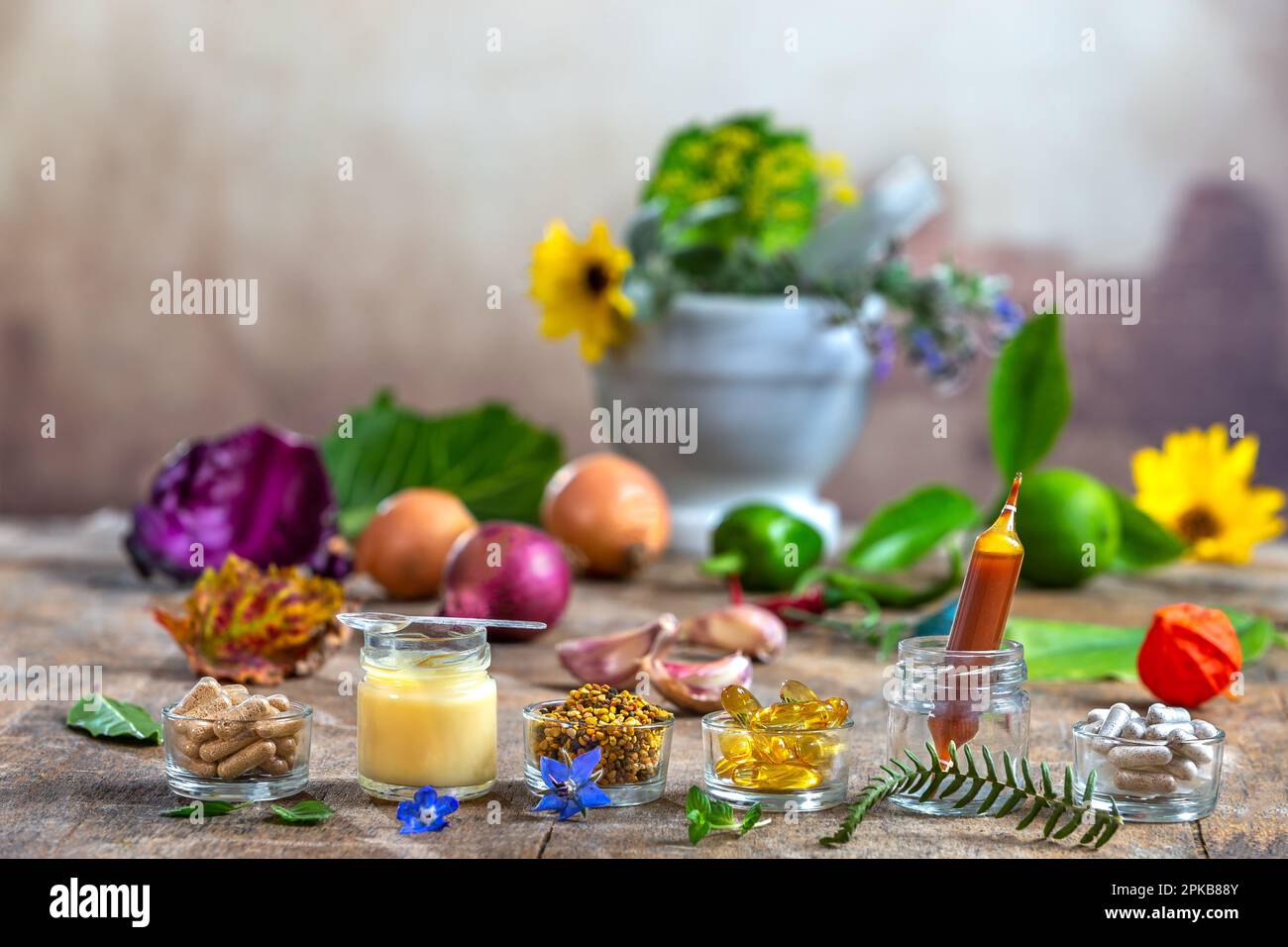 Assortment of food supplements Stock Photo - Alamy