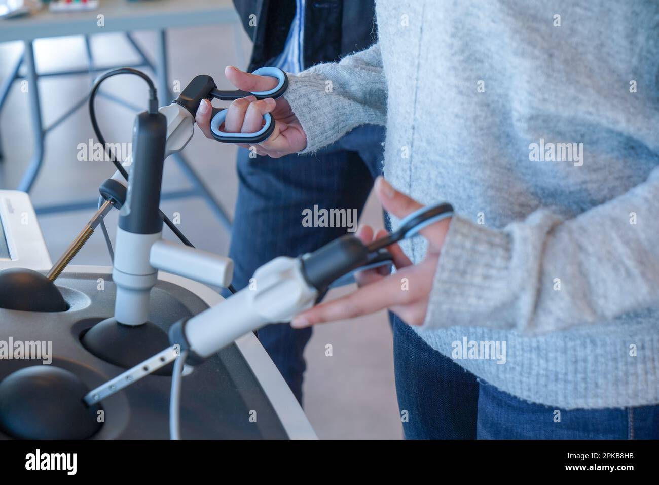 Internal students in digestive surgery train on a Lap Sim simulation ...