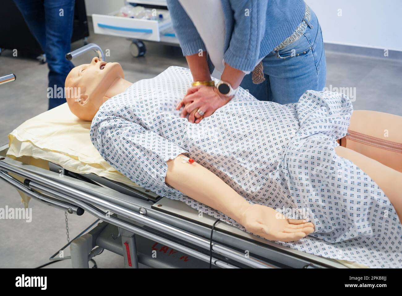 Resuscitation training on a dummy Stock Photo - Alamy