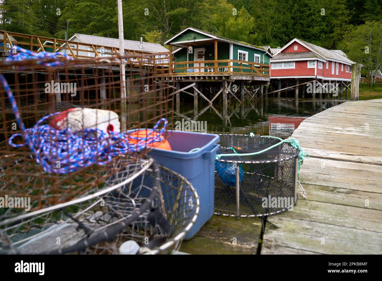 Telegraph Cove Marina Dock with Buildings on Pilings. The Telegraph ...