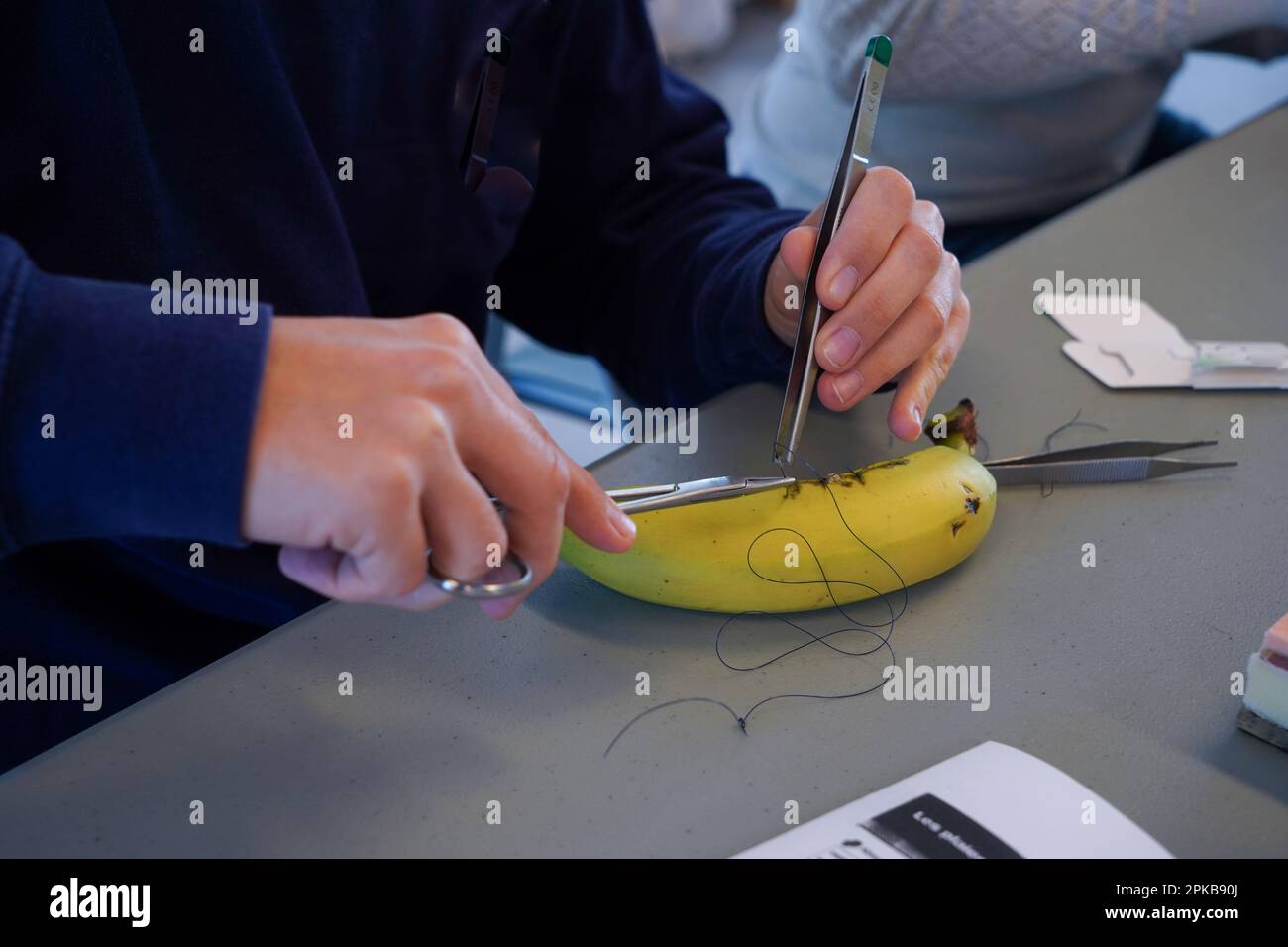 5th year students during a sewing workshop. The students learn the ...