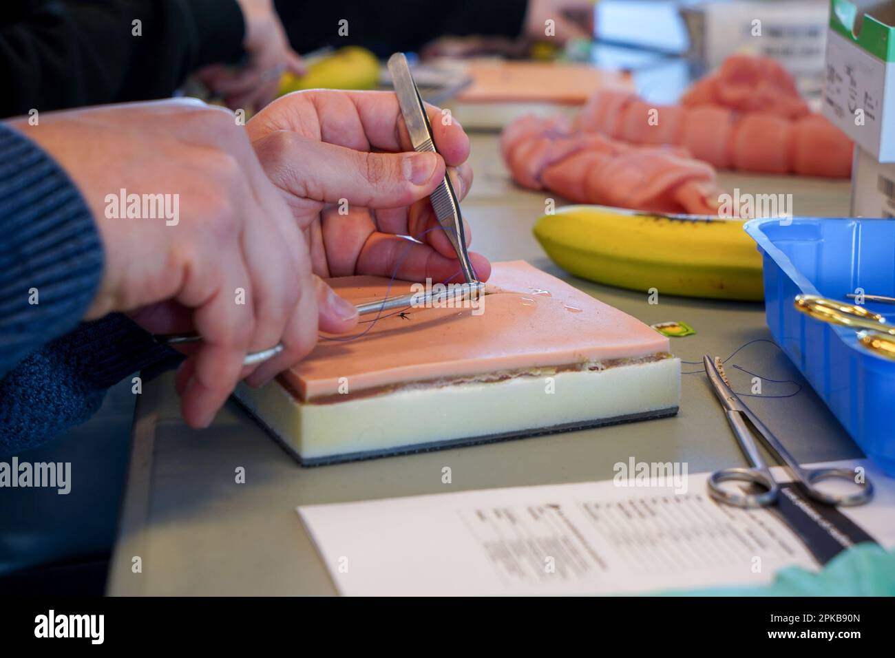 5th year students during a sewing workshop. The students learn the ...
