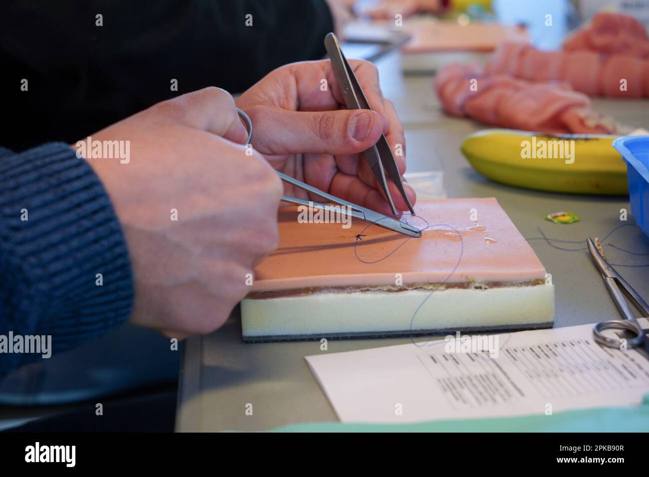 5th year students during a sewing workshop. The students learn the ...