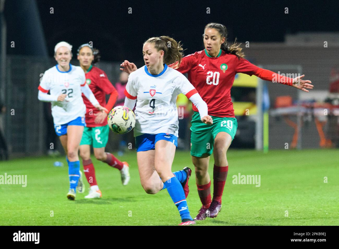April 6, 2023: Alena Peckova (4 Czech Republic) and Imane Saoud (20 ...