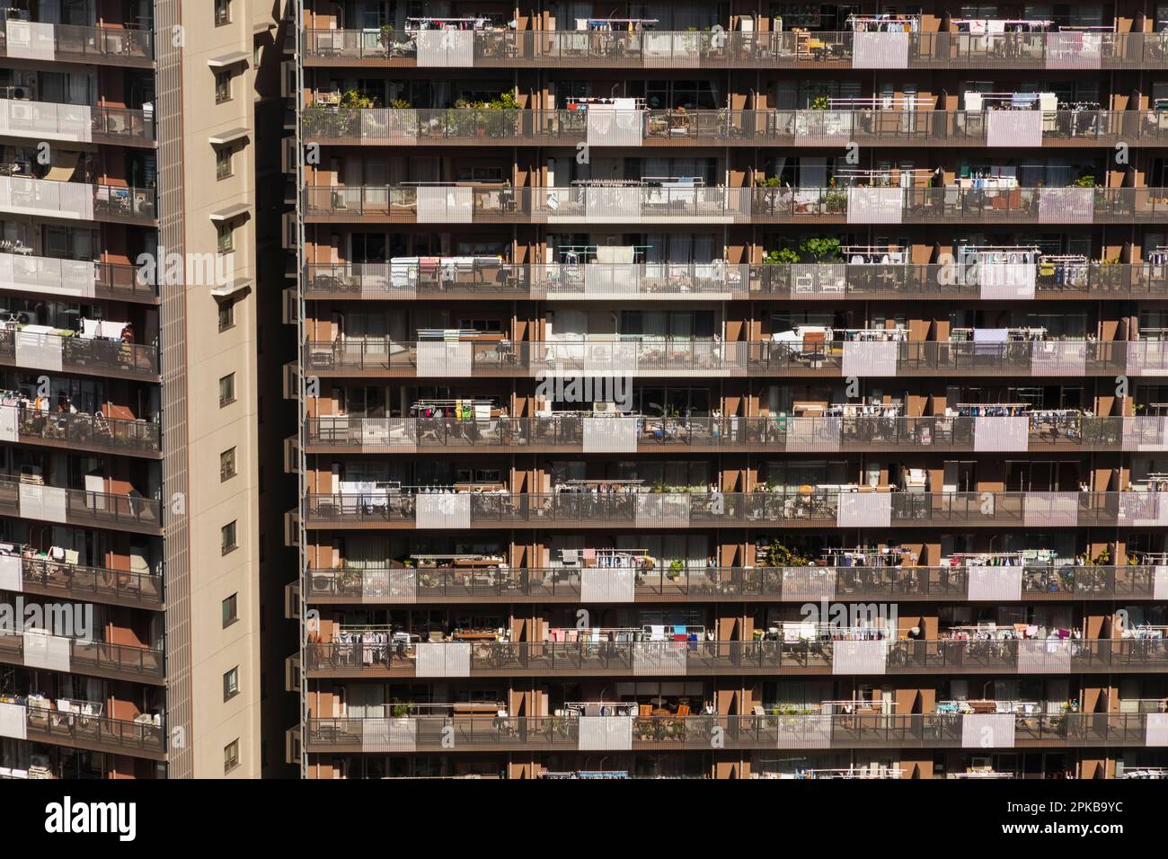 Japan, Honshu, Tokyo, Toyosu, Typical Apartment Block Housing Stock ...