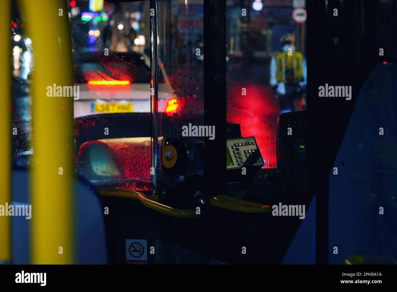 London, United Kingdom - February 01, 2019: Public transport bus front ...