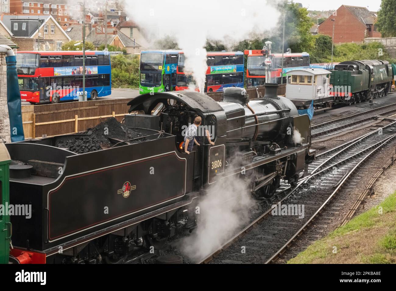 England, Dorset, Isle of Purbeck, Swanage, Swanage Railway Station ...