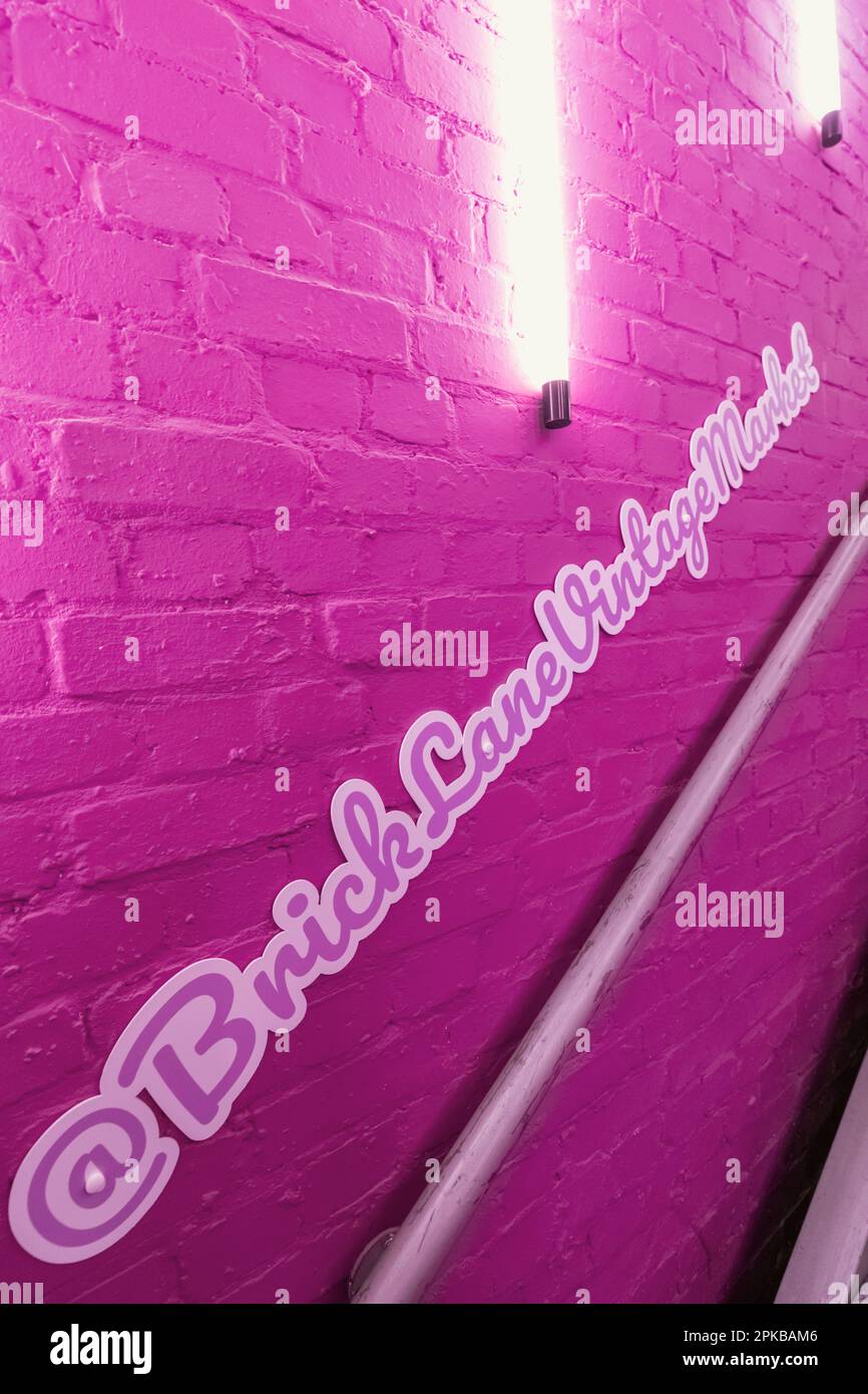 England, London, Spitalfields, Brick Lane, Entrance to Vintage Market ...