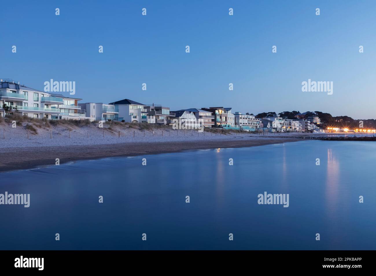 England, Dorset, Poole, Sandbanks Beach and Luxury Waterfront Houses ...