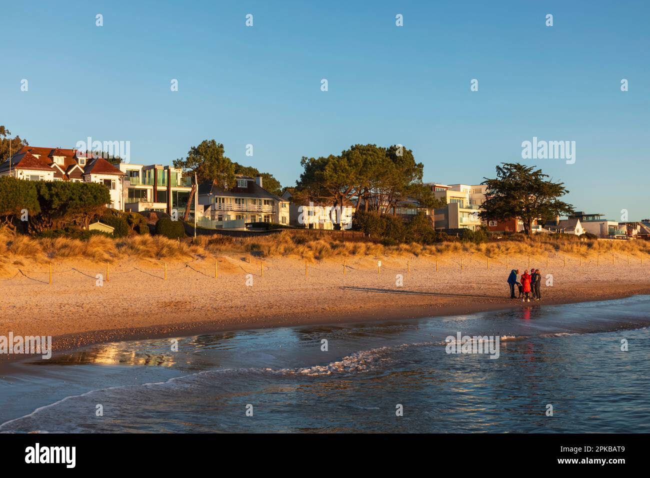 England, Dorset, Poole, Sandbanks Beach and Luxury Waterfront Houses ...
