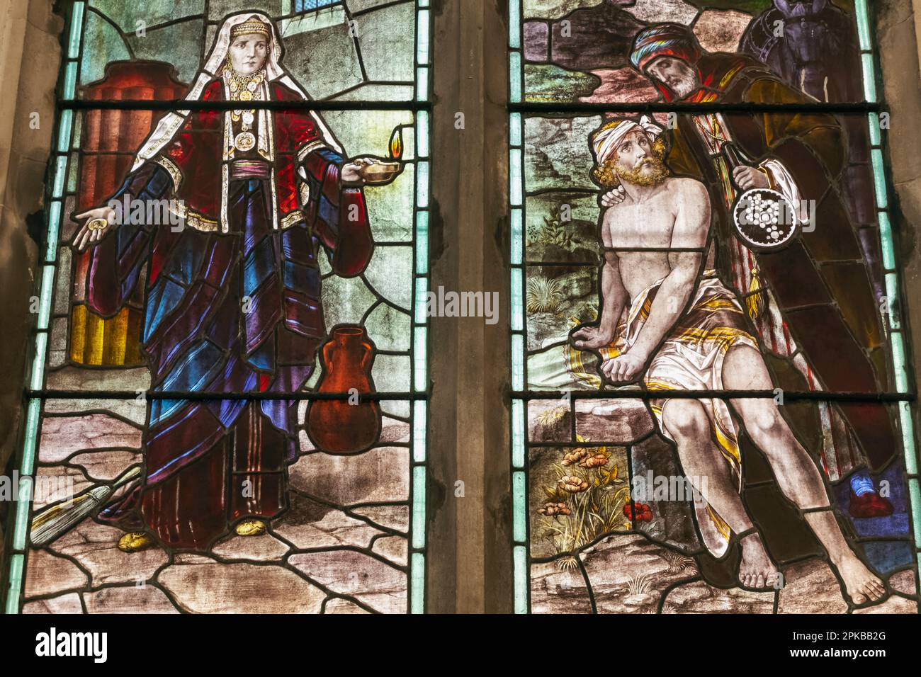 England, Dorset, Wareham, Lady St.Mary Church, Stained Glass Window ...