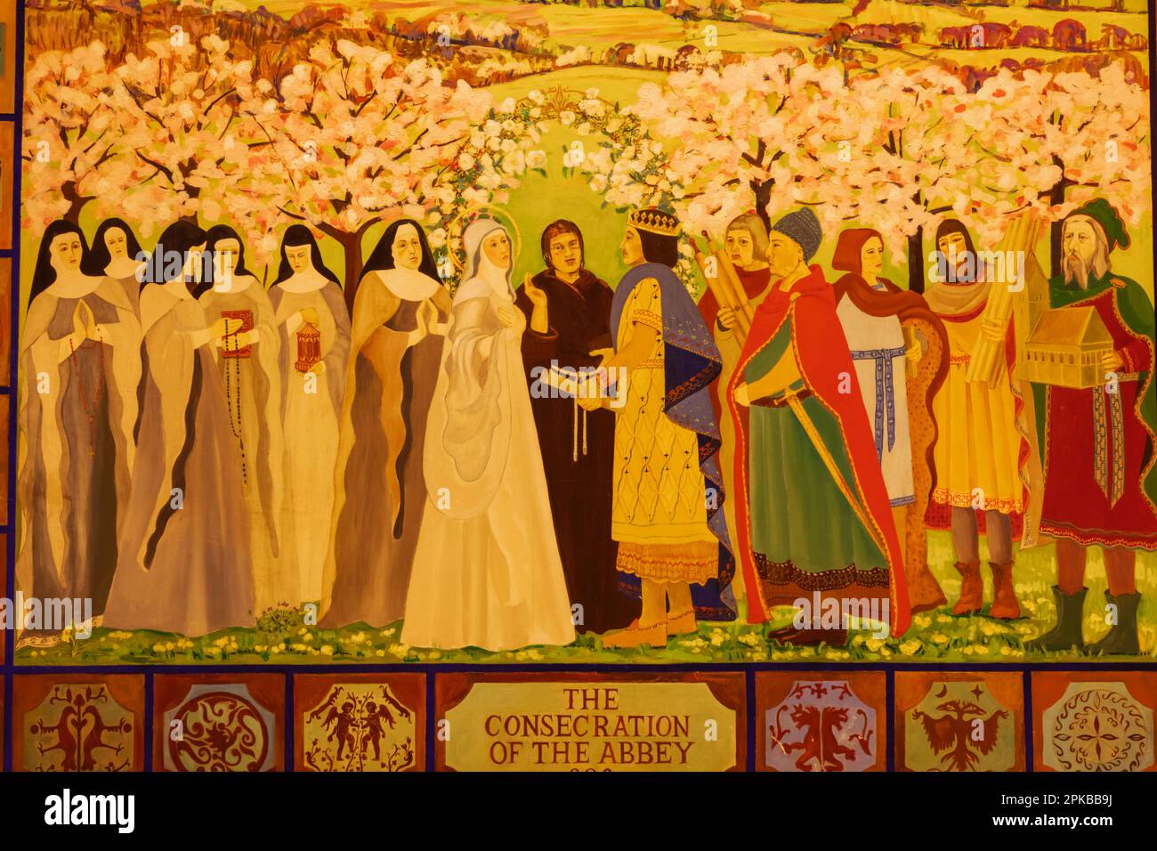 England, Dorset, Shaftesbury, Shaftesbury Town Hall, Interior Wall ...