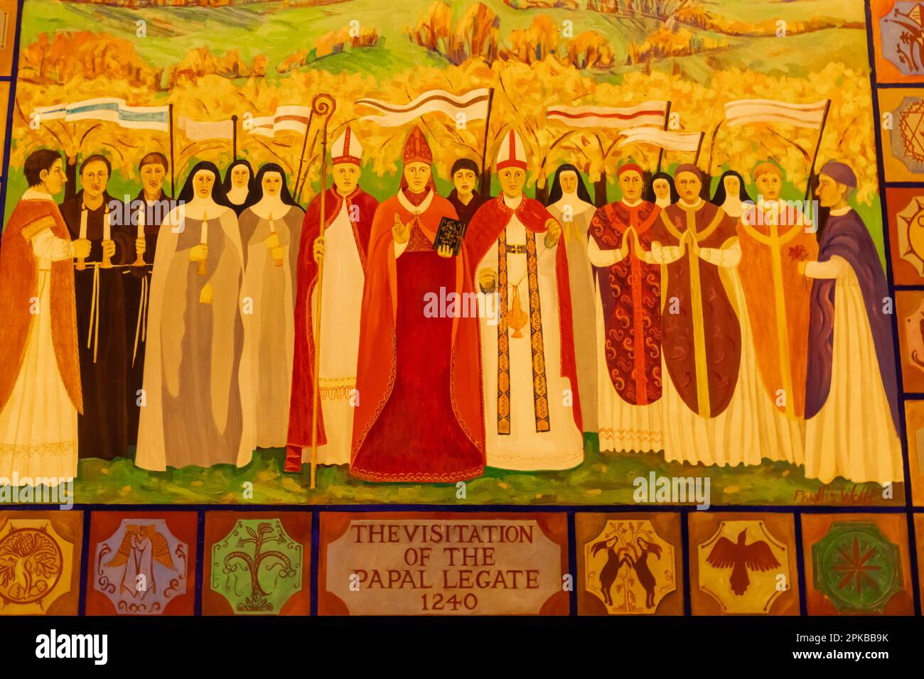 England, Dorset, Shaftesbury, Shaftesbury Town Hall, Interior Wall ...
