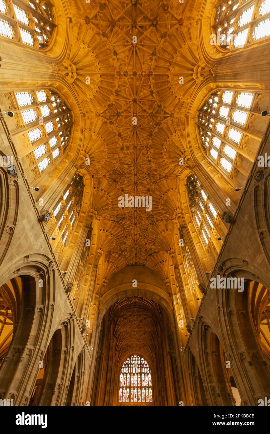 England, Dorset, Sherbourne, Sherbourne Abbey, Interior View with ...
