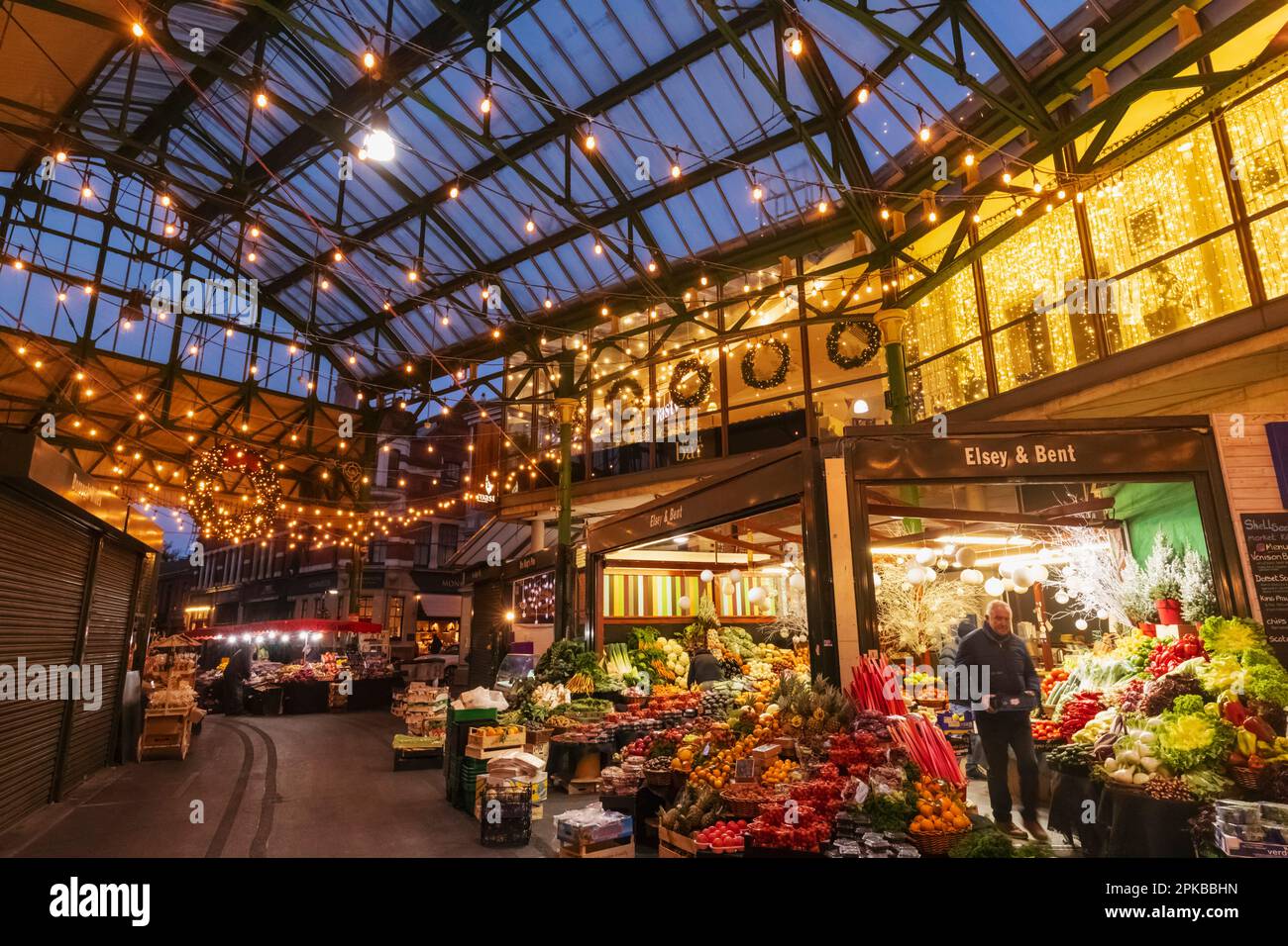 England, London, Southwark, Early Morning View of Borough Market Stock ...