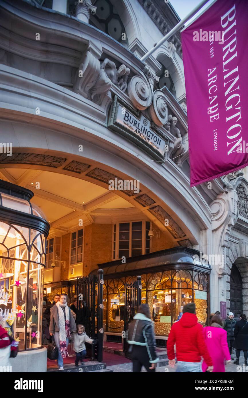 England, London, Piccadilly, Entrance to the Burlington Arcade Stock ...