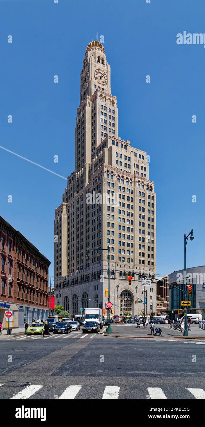 Brooklyn landmark Williamsburgh Savings Bank Tower is a brick and terra ...